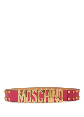 Moschino Kadın Şeftali Logolu Ayıcık Troklu Deri Kemer Pembe 38 IT Moschino Kadın Şeftali Logolu Ayıcık Troklu Deri Kemer Pembe 38 IT