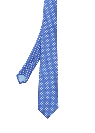 Tino Cosma Erkek Mavi Desenli İpek Kravat EU