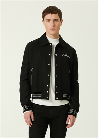 Amiri Erkek Siyah İskelet Detaylı Logolu Mont 48 IT Amiri Erkek Siyah İskelet Detaylı Logolu Mont 48 IT