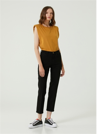 Frame Denim Kadın Le High Straight Siyah Jean Pantolon 24 US