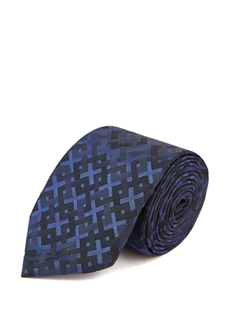 Pal Zileri Erkek Mavi Desenli İpek Kravat EU