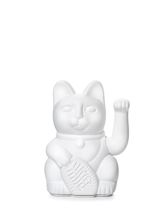 Donkey Lucky Cat Beyaz Heykel