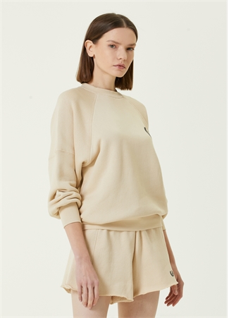 Love Stories Kadın Ekru Bisiklet Yaka Logolu Sweatshirt Bej S EU Love Stories Kadın Ekru Bisiklet Yaka Logolu Sweatshirt Bej S EU