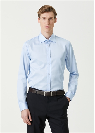 Beymen Collection Erkek Custom Fit Mavi Klasik Yaka Gömlek 42 IT Beymen Collection Erkek Custom Fit Mavi Klasik Yaka Gömlek 42 IT