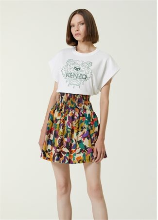 Kenzo Kadın Tiger Beyaz Bisiklet Yaka T-shirt M EU
