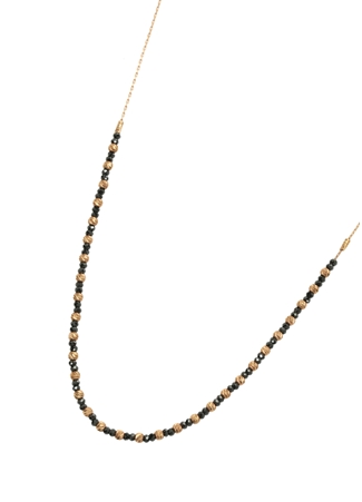 Collection Kadın Boncuk İşlemeli Altın Rengi Kolye EU