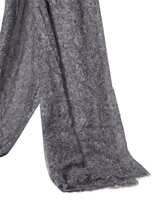 Brunello Cucinelli Kadın Gri Desenli Kaşmir Şal EU