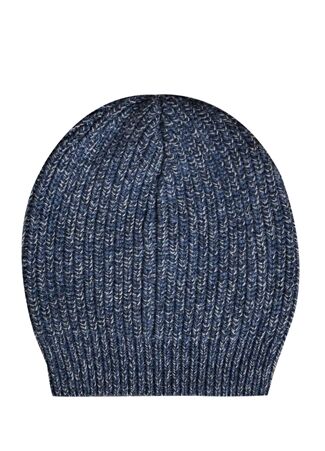 Brunello Cucinelli Erkek Lacivert Çizgi Dokulu Yün Bere S EU Brunello Cucinelli Erkek Lacivert Çizgi Dokulu Yün Bere S EU