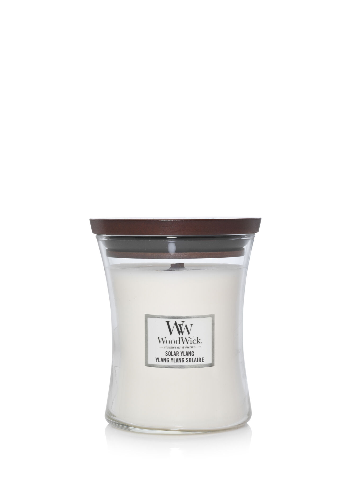 Woodwick - Solar Ylang Medium White Candle 275 gr