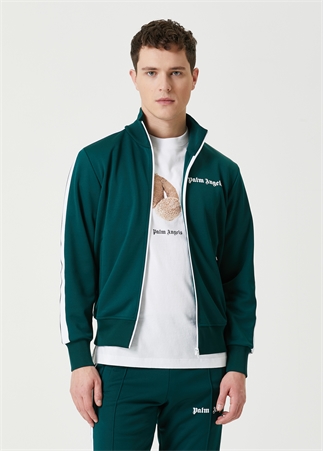 Palm Angels Erkek Yeşil Şerit Detaylı Logolu Sweatshirt S EU Palm Angels Erkek Yeşil Şerit Detaylı Logolu Sweatshirt S EU
