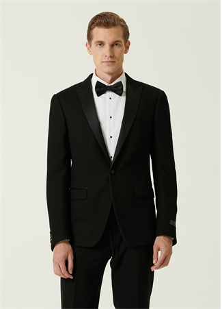 Pal Zileri Erkek Siyah Kelebek Yaka Saten Garnili Ceket 50 IT Pal Zileri Erkek Siyah Kelebek Yaka Saten Garnili Ceket 50 IT