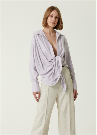 Jacquemus Kadın Lila Düğüm Detaylı Gömlek Mor 40 FR Jacquemus Kadın Lila Düğüm Detaylı Gömlek Mor 40 FR