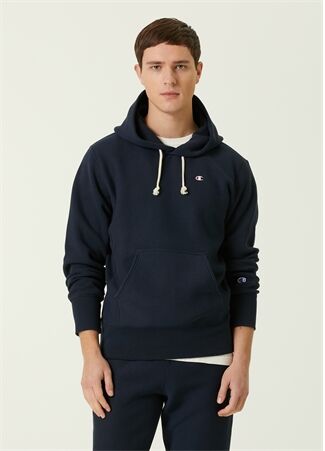 Champion Erkek Lacivert Kapüşonlu Sweatshirt XS EU