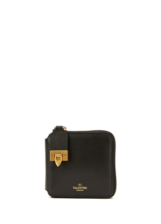 Valentino Garavani Kadın Siyah Kilit Detaylı Deri Cüzdan EU Valentino Garavani Kadın Siyah Kilit Detaylı Deri Cüzdan EU