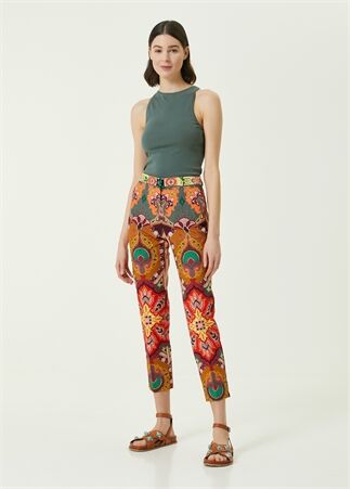Etro Kadın Etnik Desenli Cropped Pantolon 40 IT