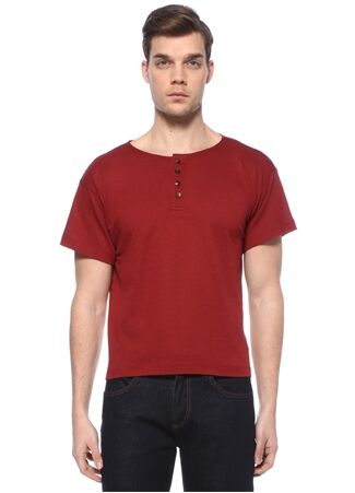 Pal Zileri Erkek Bordo Yakası Düğmeli T-shirt L EU