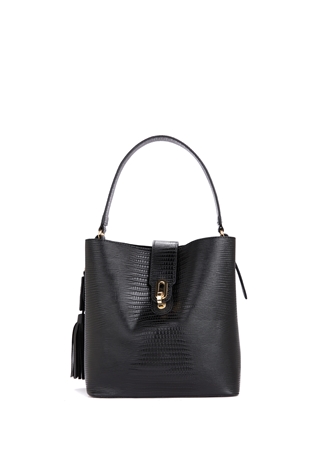 Divarese Kadın Siyah Krokodil Dokulu Çanta Eu Divarese Kadın Siyah Krokodil Dokulu Çanta Eu