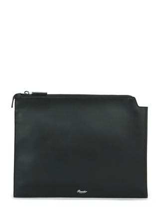 Pineider Erkek Siyah Logolu Deri El Portföyü EU