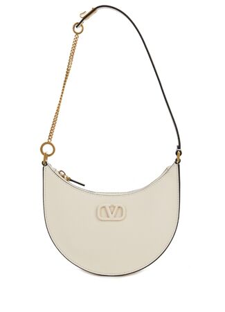 Valentino Garavani Kadın Beyaz Logo Detaylı Deri Çanta EU