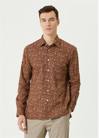 Kiton Erkek Kahverengi Etnik Desenli Gömlek 40 It Kiton Erkek Kahverengi Etnik Desenli Gömlek 40 It
