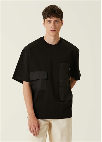 Solid Homme Erkek Siyah Garnili Cep Detaylı T-shirt 46 IT Solid Homme Erkek Siyah Garnili Cep Detaylı T-shirt 46 IT