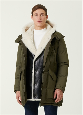 Yves Salomon Erkek Siyah Yeşil Deri Kaban 46 IT