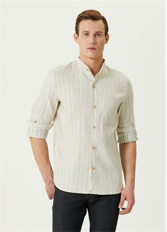 Isaia Erkek Gömlek Bej L Eu