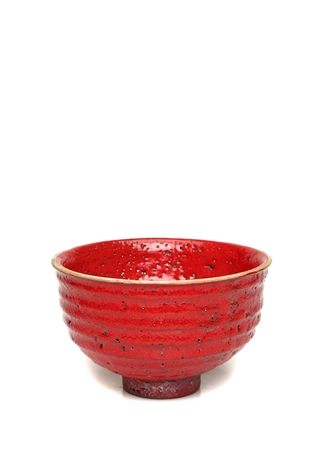 Atilla Çakır Kırmızı Çizgi Dokulu Desenli Kase Çok Renkli