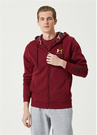 Under Armour Erkek CNY Bordo Kapüşonlu Sweatshirt S EU