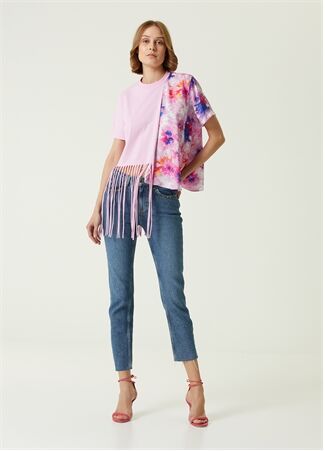 Msgm Kadın Pembe Asimetrik Püsküllü T-shirt S EU