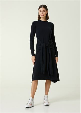 Jw Anderson Kadın Lacivert Bağcıklı Midi Merino Elbise S EU Jw Anderson Kadın Lacivert Bağcıklı Midi Merino Elbise S EU