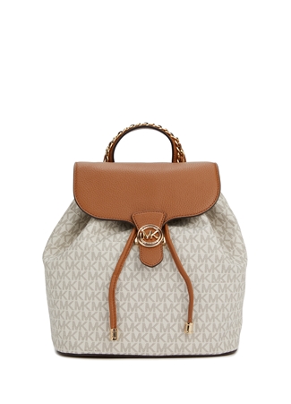 Michael Kors Kadın Mina Large Taba Bej Logolu Sırt Çantası Kahverengi EU Michael Kors Kadın Mina Large Taba Bej Logolu Sırt Çantası Kahverengi EU