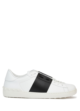 Valentino Garavani Erkek Beyaz Şerit Detaylı Deri Sneaker Siyah 40 EU Valentino Garavani Erkek Beyaz Şerit Detaylı Deri Sneaker Siyah 40 EU