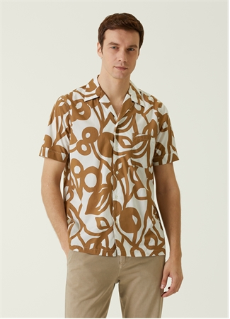 Aspesi Erkek Bej Kamp Yaka Karışık Desenli Gömlek Beyaz L EU Aspesi Erkek Bej Kamp Yaka Karışık Desenli Gömlek Beyaz L EU