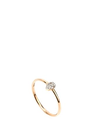 Collection Kadın Pırlantalı Altın Rengi Yüzük EU