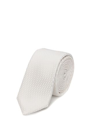 Palzileri Lab Erkek Beyaz Mikro Desenli İpek Kravat EU