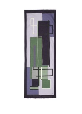 Pal Zileri Erkek Mor Geometrik Desenli Atkı EU