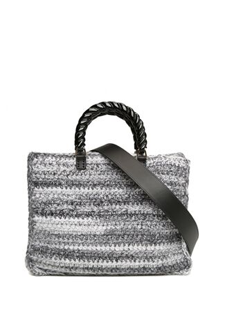Mehry Mu Kadın Lucia Gri Siyah Yün Çanta EU