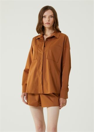 Academia Kadın Cep Detaylı Gömlek Turuncu 42