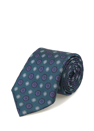 Tino Cosma Erkek Petrol Mikro Geometrik Desenli İpek Kravat EU Tino Cosma Erkek Petrol Mikro Geometrik Desenli İpek Kravat EU