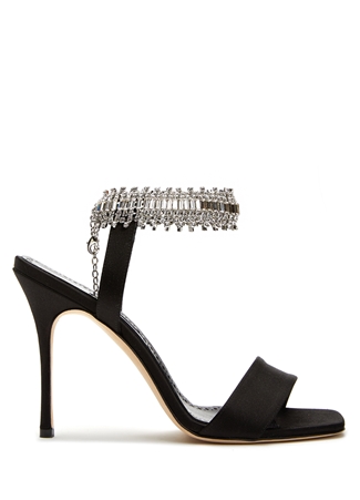 Manolo Blahnik Kadın Parinasan Siyah Saten Gece Ayakkabısı 36 EU