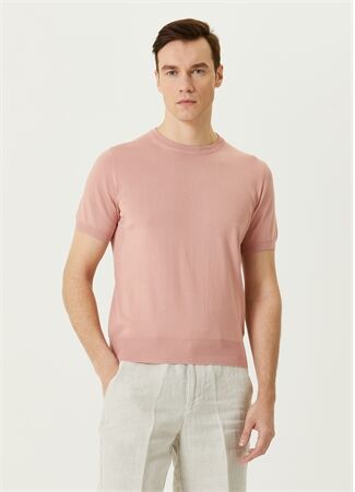 Canali Erkek Pembe Kısa Kollu Triko 54 IT