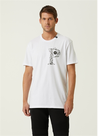 Philipp Plein Erkek Beyaz Kontrast Logo Detaylı T-shirt XL EU Philipp Plein Erkek Beyaz Kontrast Logo Detaylı T-shirt XL EU