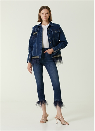 Deep Six Jeans Kadın Arya Mavi Tüy Detaylı Jean Pantolon 29 US Deep Six Jeans Kadın Arya Mavi Tüy Detaylı Jean Pantolon 29 US