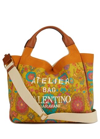 Valentino Garavani Kadın Turuncu Çiçekli Omuz Çantası EU