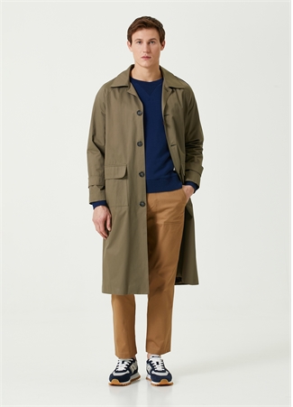 By The Oak Erkek Yeşil Beli Kuşaklı Pardösü S EU