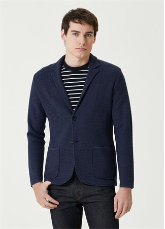 Maurizio Baldassari Erkek Lacivert Yün Ceket Mavi 54 IT