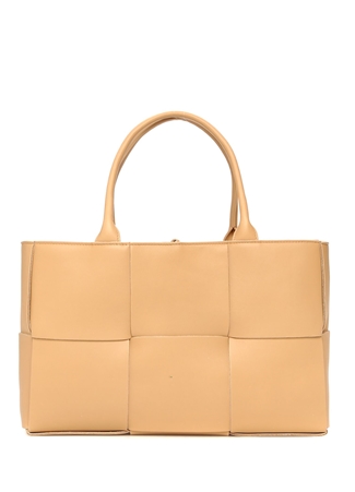 Bottega Veneta Kadın Arco Nude Deri Omuz Çantası Pembe EU