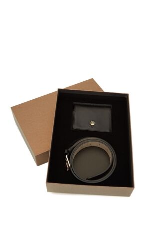 Beymen Hediye Kadın Siyah 2li Deri Set EU