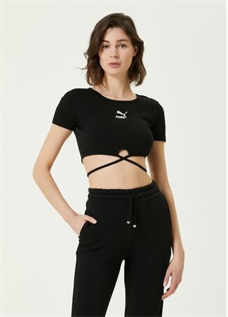 Puma Kadın Classics Siyah Nervürlü T-shirt S EU